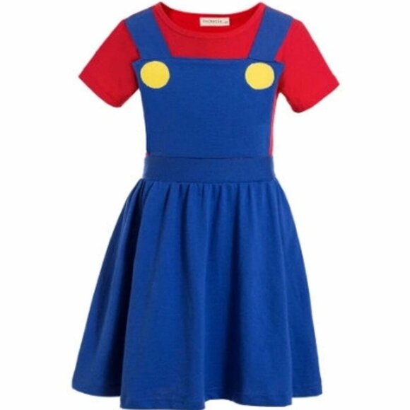 Dresses | New Red Overalls Dress Women S M L Xl Mario Brothers ...